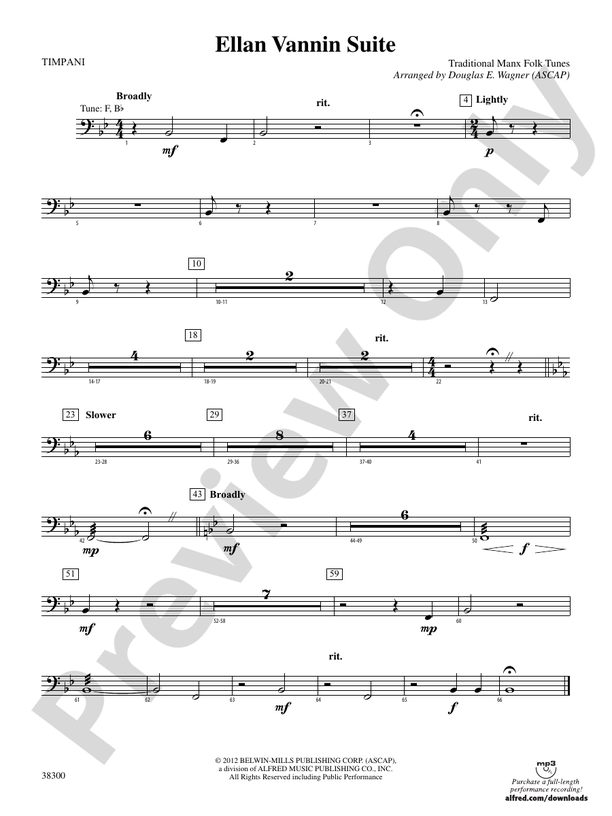 Ellan Vannin Suite: Timpani: Timpani Part - Digital Sheet Music Download