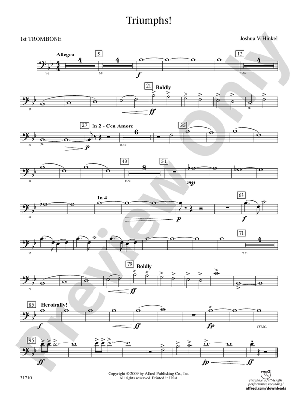 Triumphs!: 1st Trombone: 1st Trombone Part - Digital Sheet Music Download