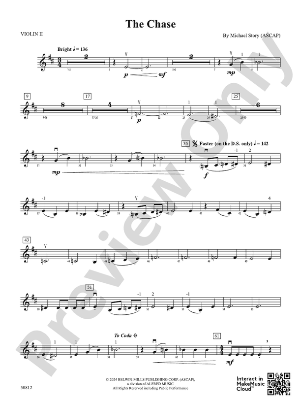 The Chase: 2nd Violin: 2nd Violin Part - Digital Sheet Music Download
