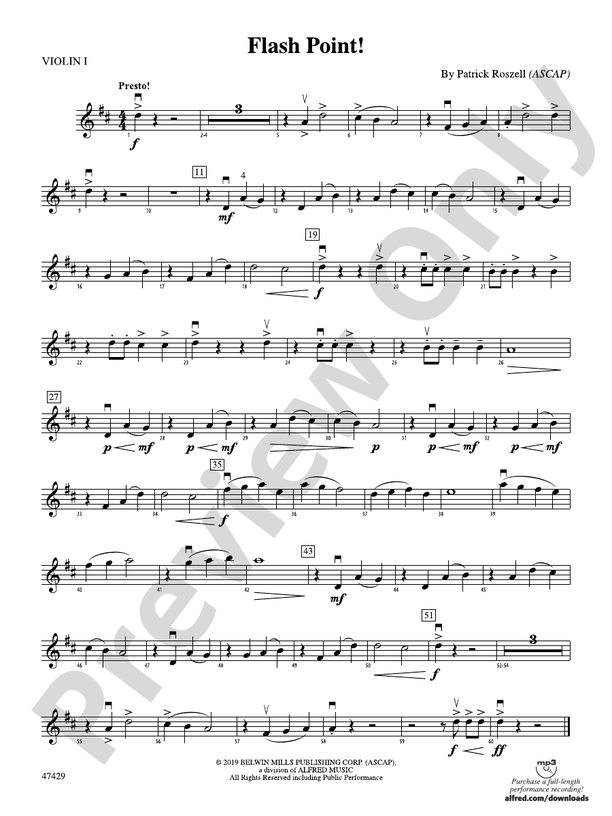 Flashpoint!: 1st Violin: 1st Violin Part - Digital Sheet Music Download