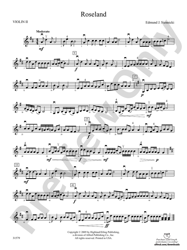 Roseland: 2nd Violin: 2nd Violin Part - Digital Sheet Music Download