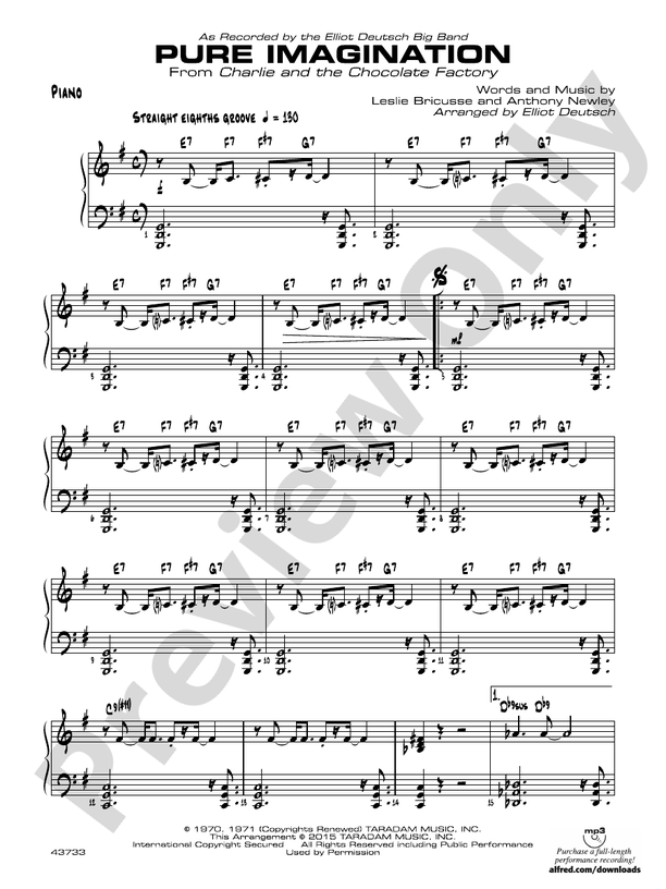 Pure Imagination: Piano Accompaniment: Piano Accompaniment Part ...