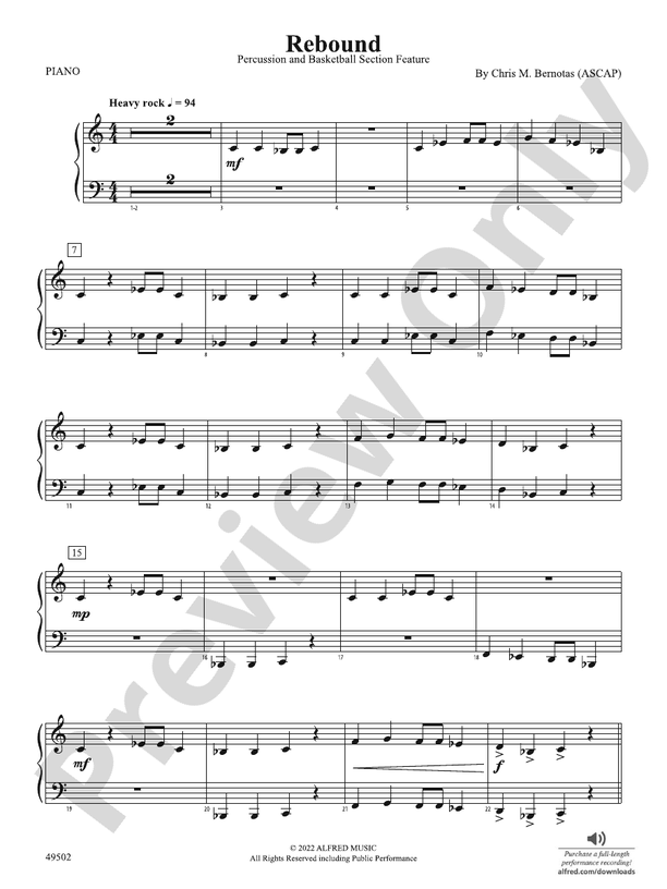 Rebound: Piano Accompaniment: Piano Accompaniment Part - Digital Sheet ...