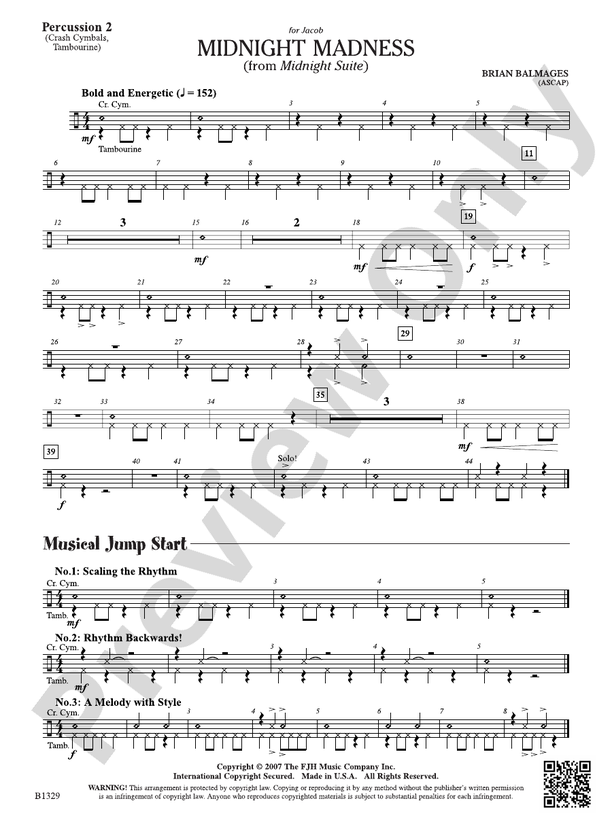 Midnight Madness (from Midnight Suite): Percussion 2: Percussion 2 Part ...