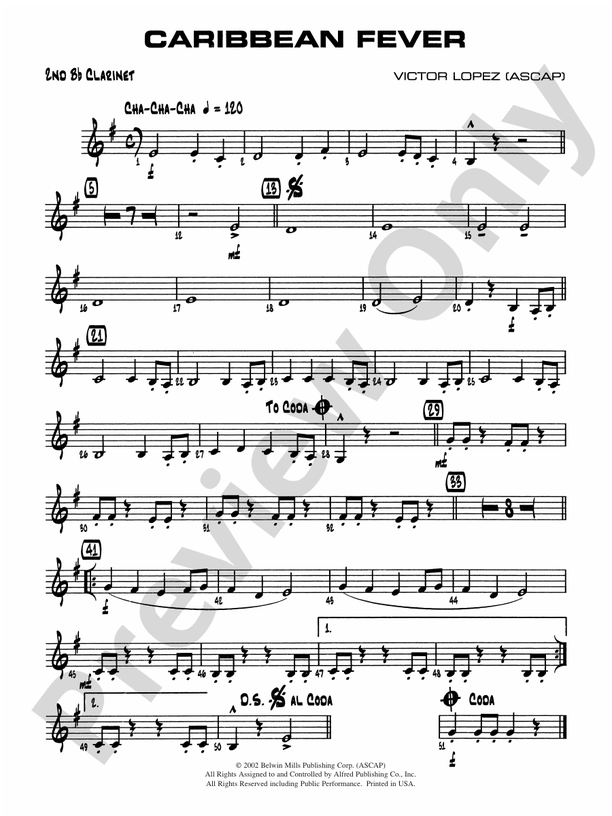 Caribbean Fever: 2nd B-flat Clarinet: 2nd B-flat Clarinet Part ...