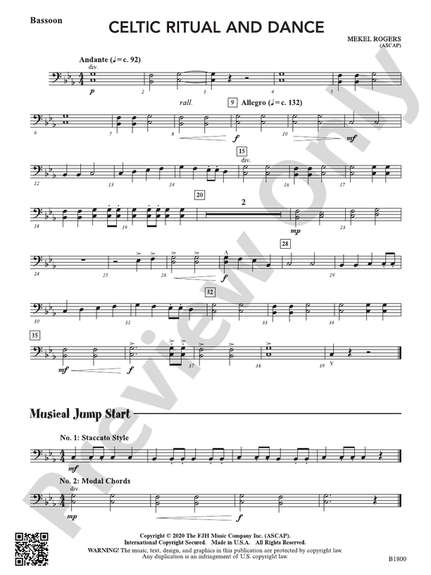 Celtic Ritual and Dance: Bassoon: Bassoon Part: Mekel Rogers - Digital ...