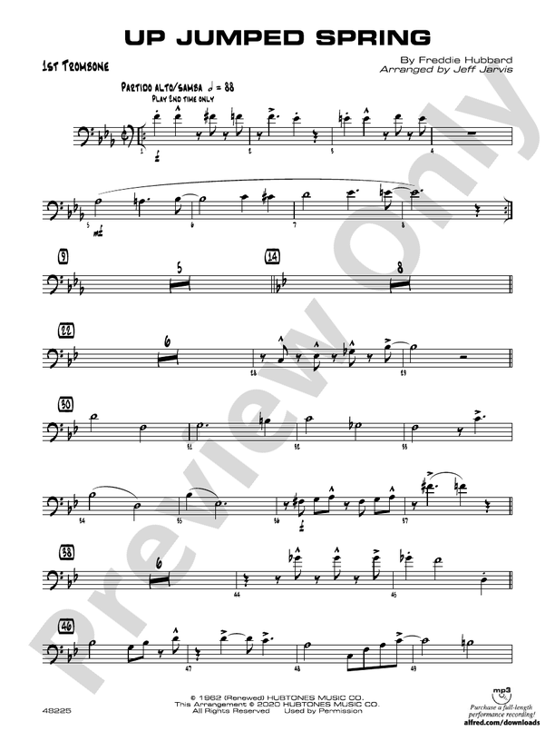 Up Jumped Spring: 1st Trombone: 1st Trombone Part - Digital Sheet Music ...
