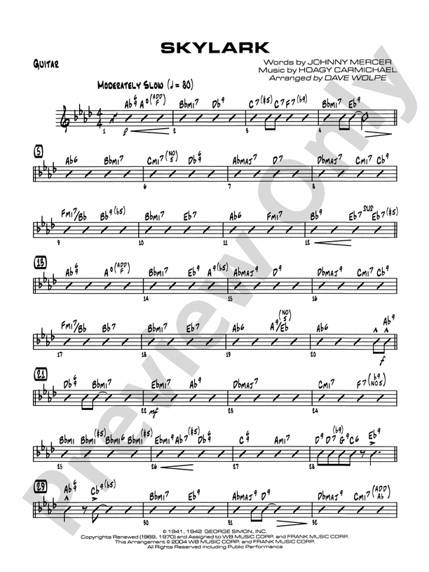 Skylark: Guitar: Guitar Part - Digital Sheet Music Download