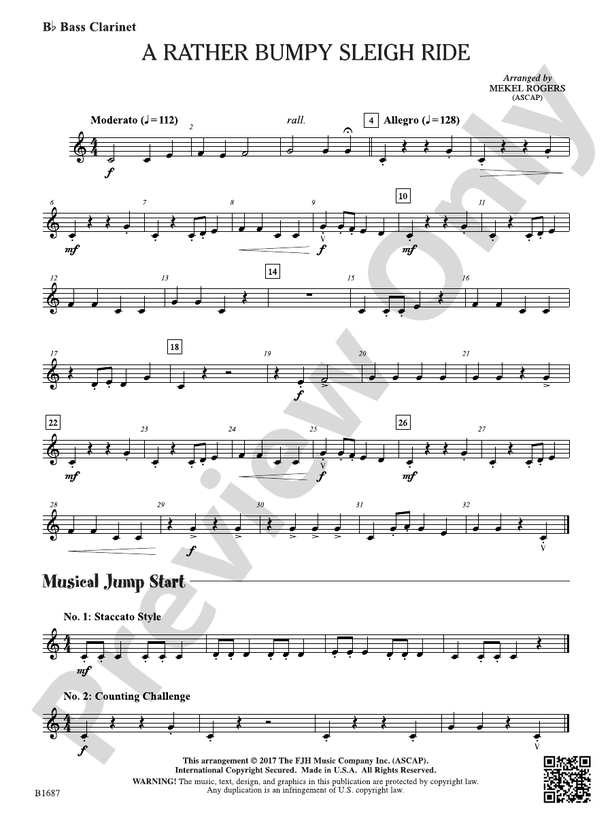 A Rather Bumpy Sleigh Ride: B-flat Bass Clarinet: B-flat Bass Clarinet ...