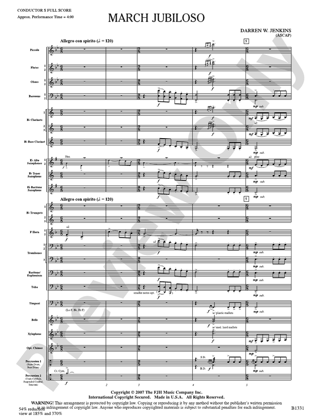 March Jubiloso: Score: Concert Band Score: Darren W. Jenkins - Digital ...