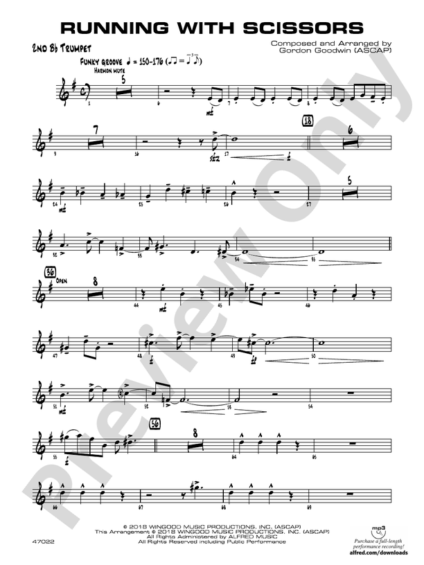 Running with Scissors: 2nd B-flat Trumpet: 2nd B-flat Trumpet Part ...