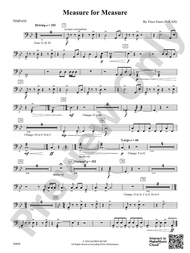 Measure for Measure: Timpani: Timpani Part - Digital Sheet Music Download