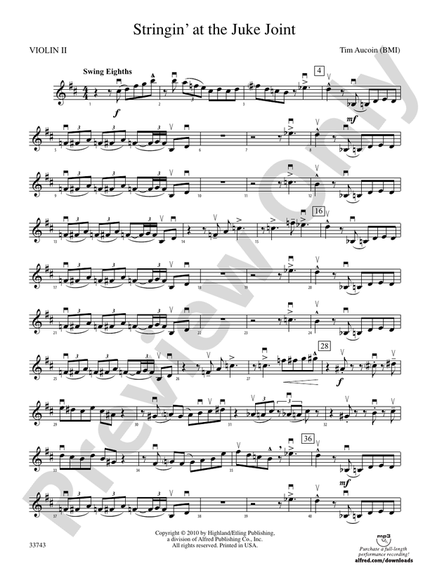 Stringin' at the Juke Joint: 2nd Violin: 2nd Violin Part - Digital ...