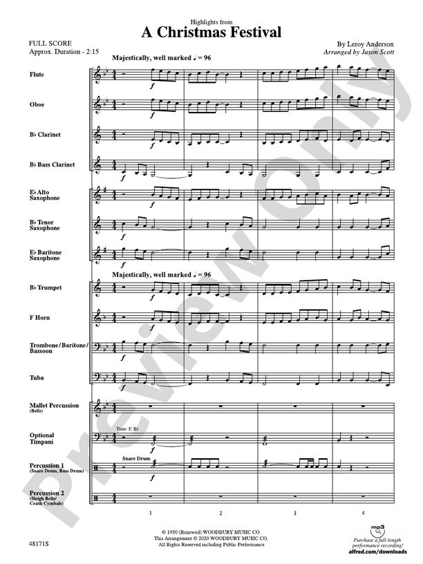 A Christmas Festival: Score: Concert Band Score - Digital Sheet Music ...