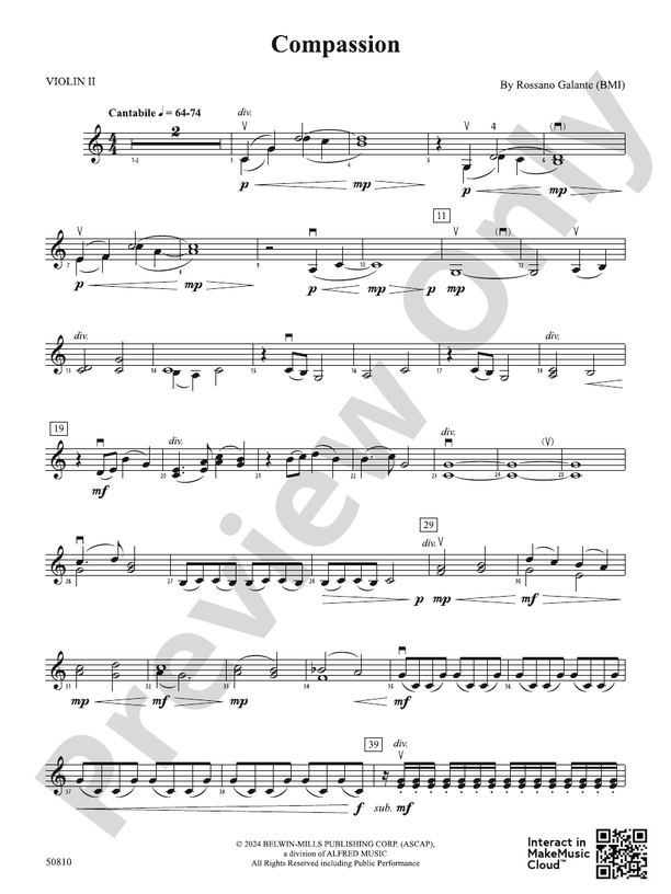 Compassion: 2nd Violin: 2nd Violin Part - Digital Sheet Music Download