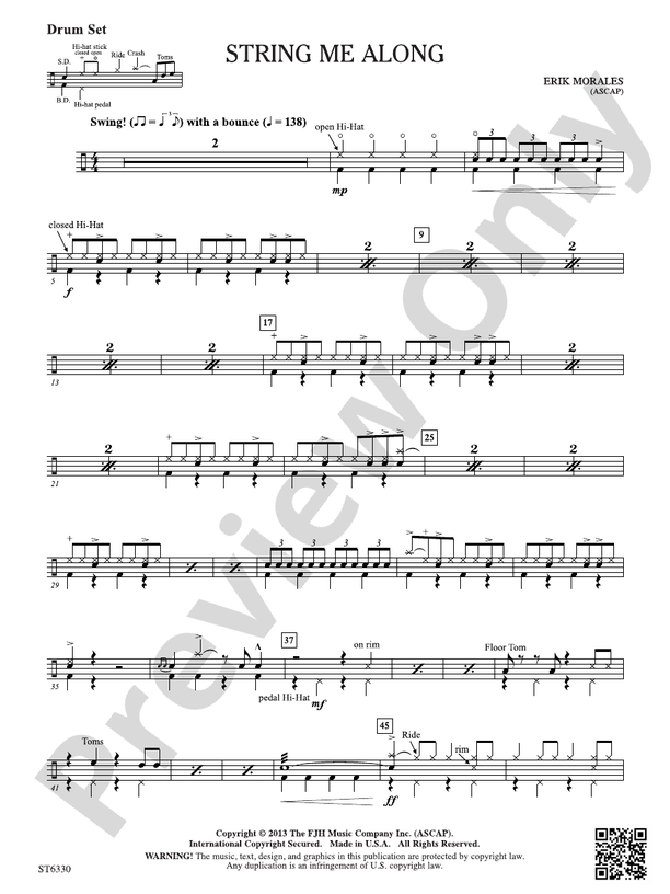 String Me Along: Drum Set: Drum Set Part: Erik Morales - Digital Sheet ...