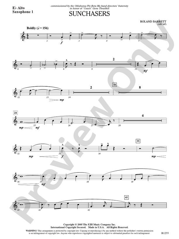 Sunchasers: E-flat Alto Saxophone 1: E-flat Alto Saxophone 1 Part ...