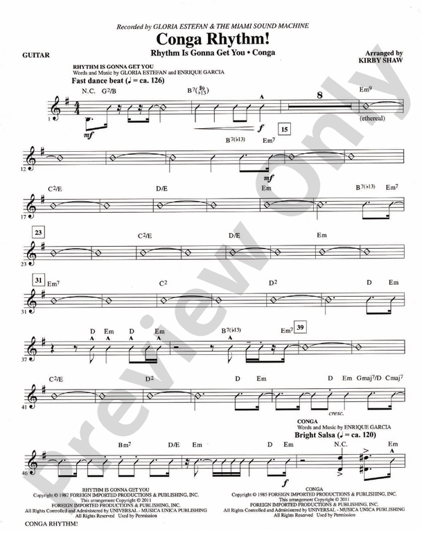 Conga Rhythm: Guitar: Guitar Part - Digital Sheet Music Download