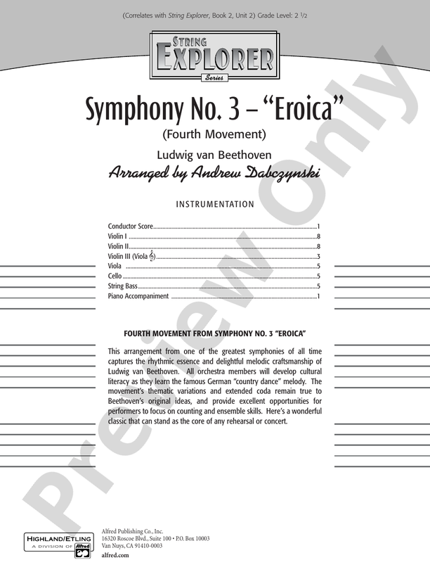 Symphony No. 3 - Eroica (4th Movement): String Orchestra Conductor ...