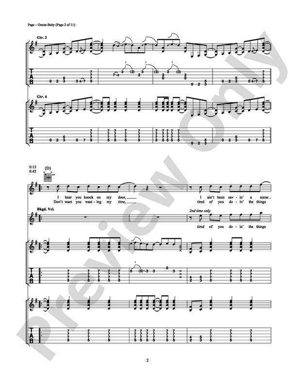 Ozone Baby: Guitar TAB: Led Zeppelin - Digital Sheet Music Download