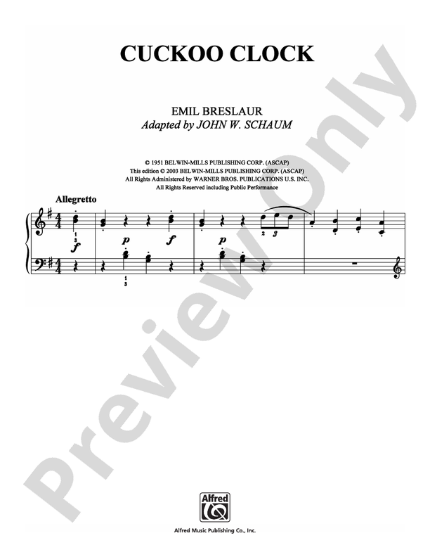 Cuckoo Clock: Easy Piano: Emil Breslaur - Digital Sheet Music Download