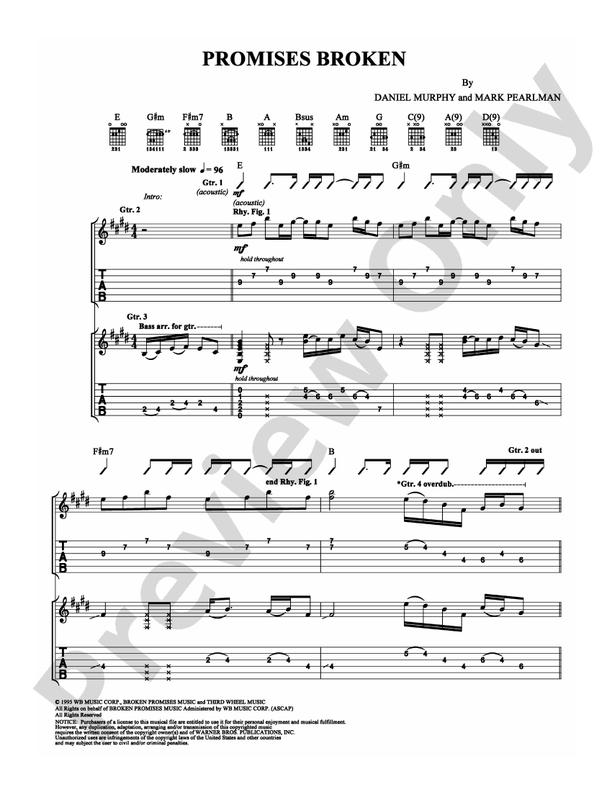 Promises Broken: Guitar TAB: Soul Asylum - Digital Sheet Music Download