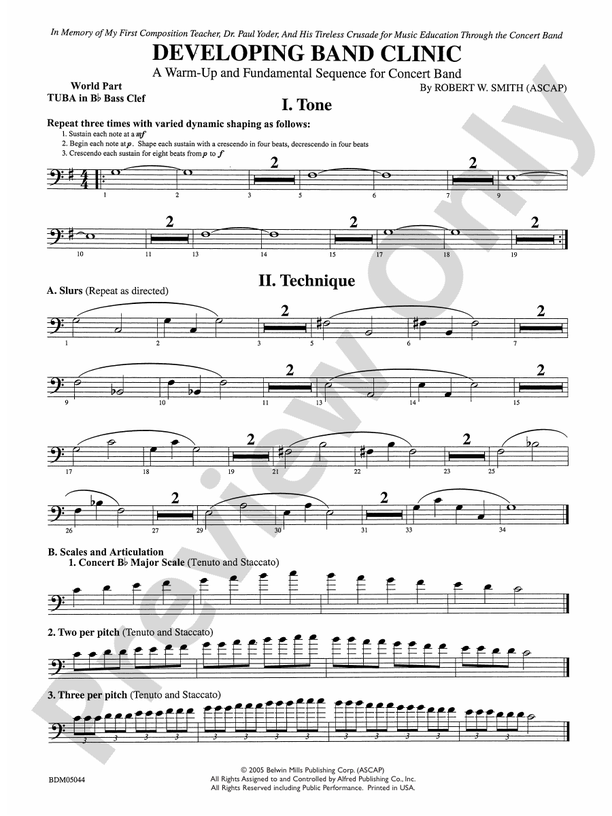Developing Band Clinic (A Warm-Up and Fundamental Sequence for Concert ...