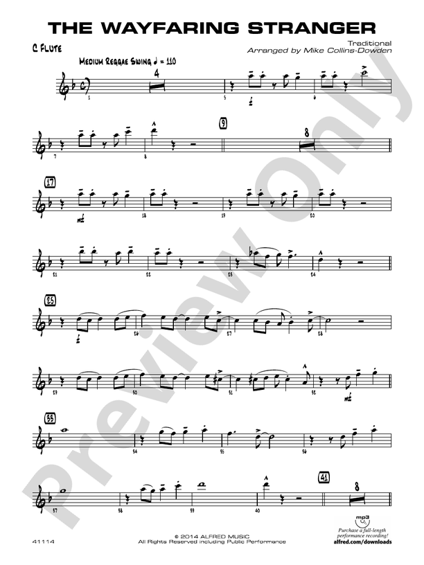 The Wayfaring Stranger: Flute: Flute Part - Digital Sheet Music Download