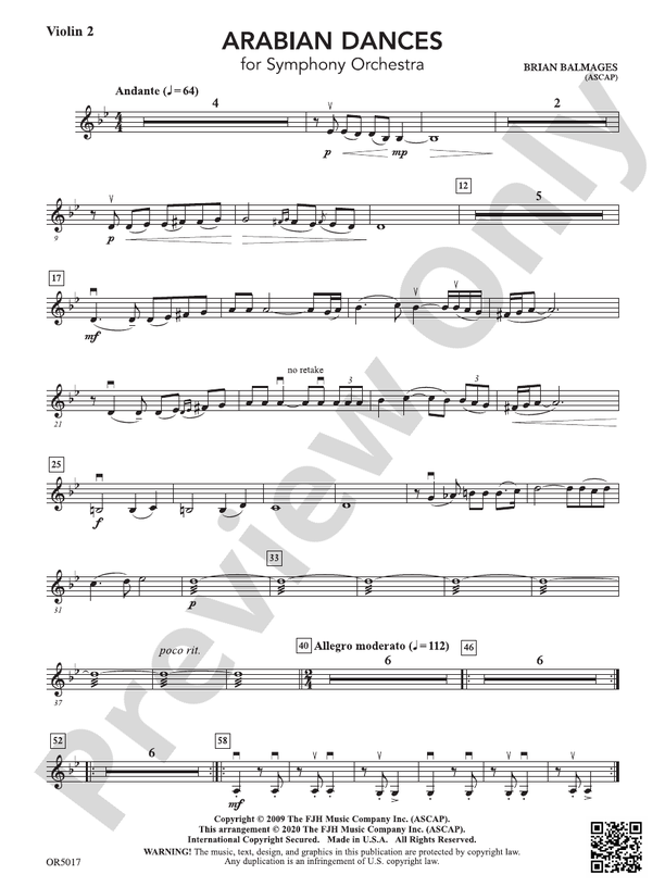 Arabian Dances: Violin 2: Violin 2 Part: Brian Balmages - Digital Sheet ...