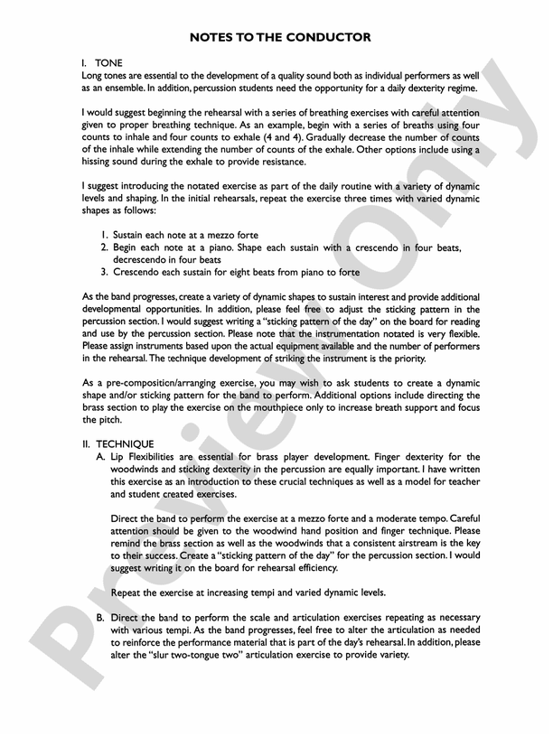 First Band Clinic (A Warm-Up and Fundamental Sequence for Concert Band ...