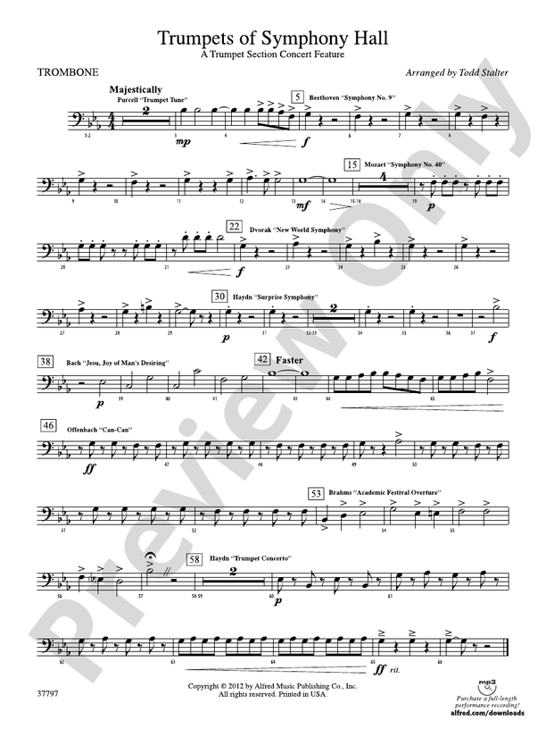 Trumpets of Symphony Hall: 1st Trombone: 1st Trombone Part - Digital ...