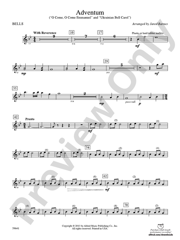 Adventum: Bells: Bells Part - Digital Sheet Music Download