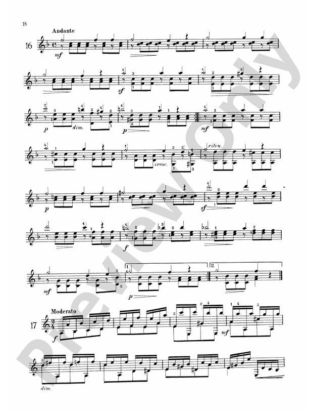 Carcassi: Melodic and Progressive Etudes, Op. 60: No. 17 Part - Digital ...
