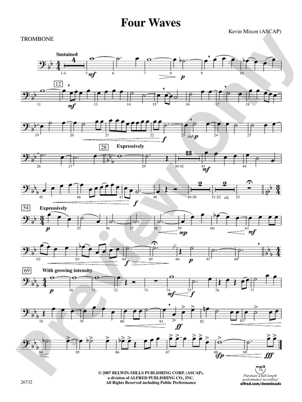 Four Waves: 1st Trombone: 1st Trombone Part - Digital Sheet Music Download