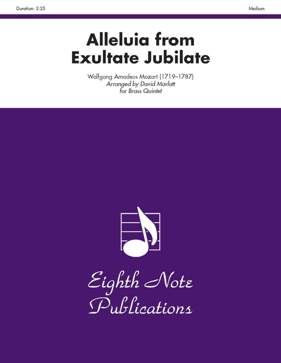 Alleluia (from Exultate Jubilate): Brass Quintet Score & Parts ...