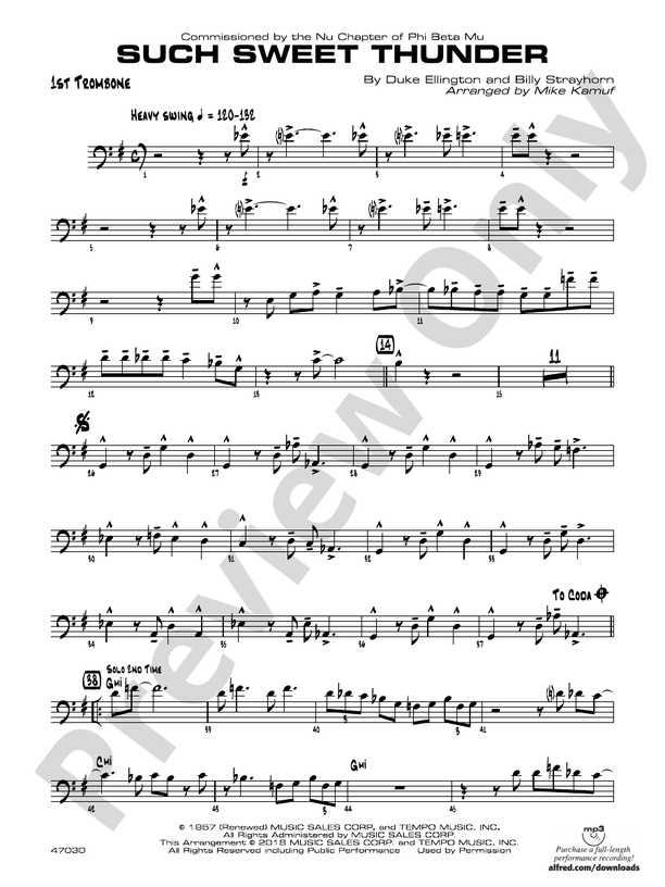 Such Sweet Thunder: 1st Trombone: 1st Trombone Part - Digital Sheet ...