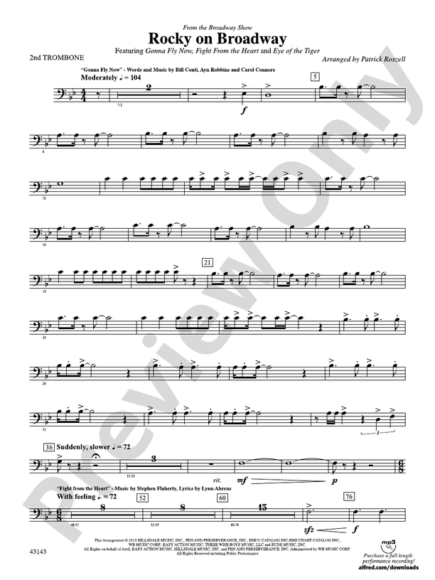 Rocky on Broadway: 2nd Trombone: 2nd Trombone Part - Digital Sheet Music Download