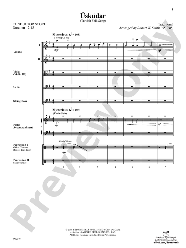 Uskudar: Score: String Orchestra Score - Digital Sheet Music Download