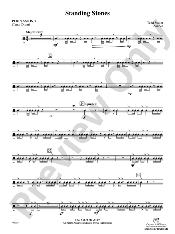 Standing Stones: 3rd Percussion: 3rd Percussion Part - Digital Sheet Music Download
