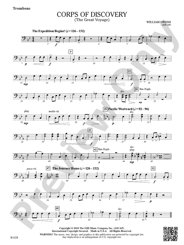 Corps of Discovery (The Great Voyage): Trombone: Trombone Part: William ...