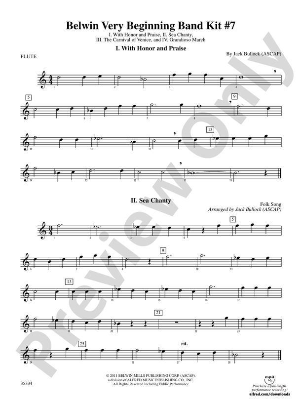 Belwin Very Beginning Band Kit #7: Flute: Flute Part - Digital Sheet ...