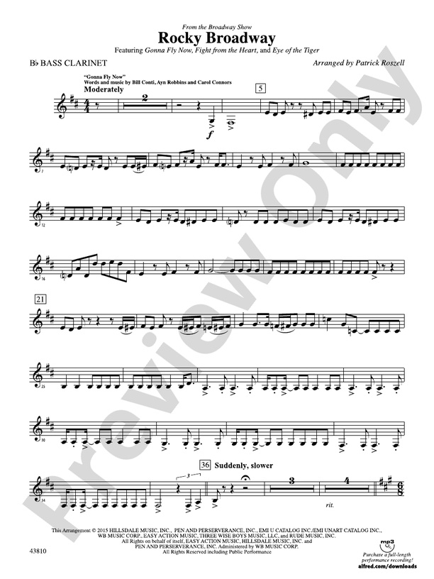 Rocky Broadway: B-flat Bass Clarinet: B-flat Bass Clarinet Part ...