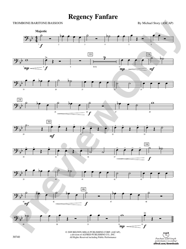 Regency Fanfare: 1st Trombone: 1st Trombone Part - Digital Sheet Music ...