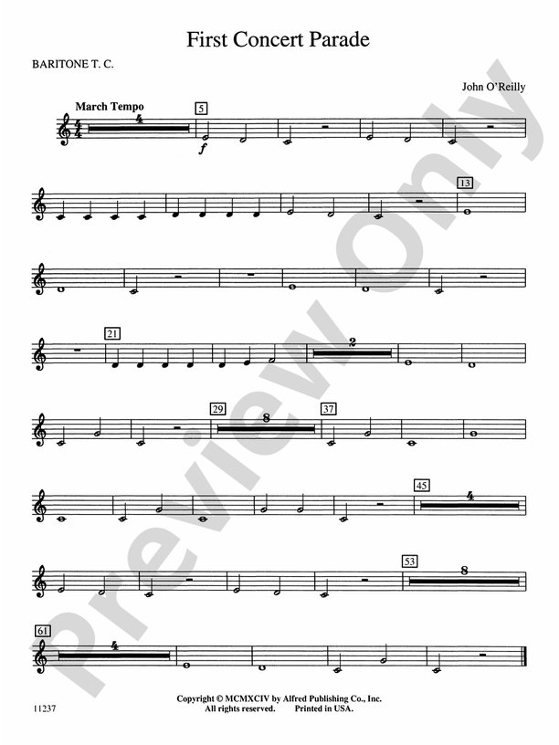 First Concert Parade: Baritone T.C.: Baritone T.C. Part - Digital Sheet Music Download