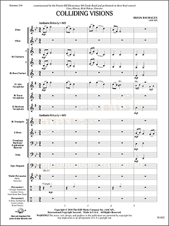 Colliding Visions: Concert Band Conductor Score: Brian Balmages | Sheet ...