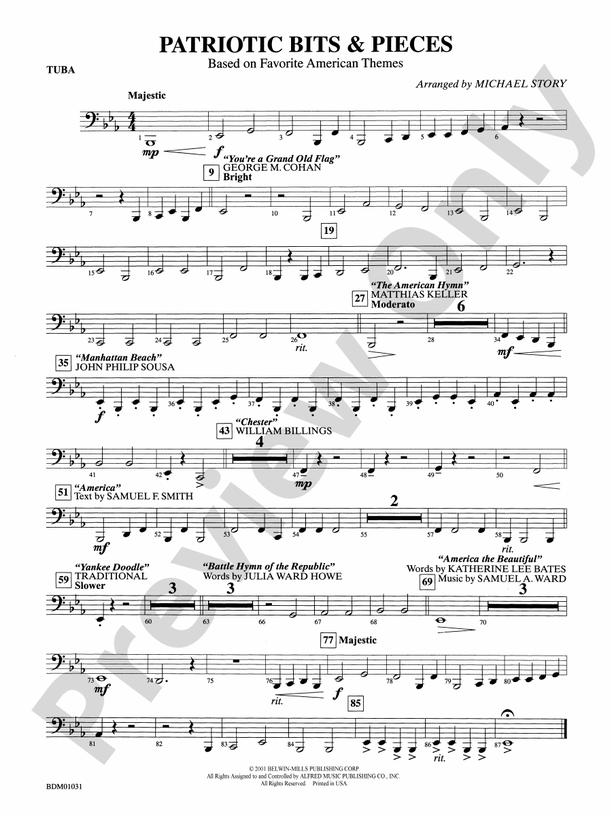 Patriotic Bits & Pieces (based on Favorite American Themes): Tuba: Tuba ...