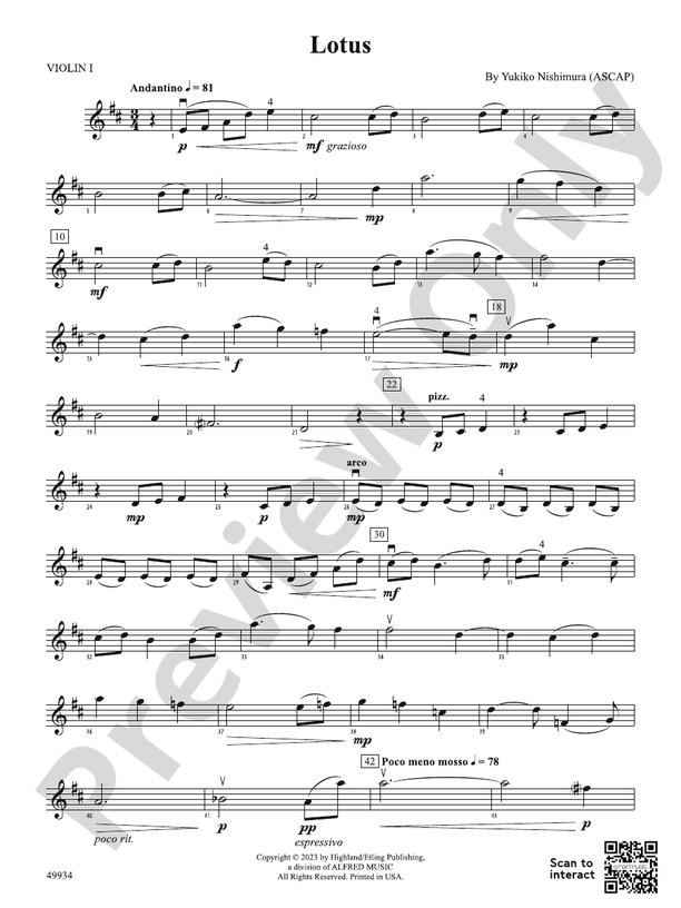 Lotus: 1st Violin: 1st Violin Part - Digital Sheet Music Download