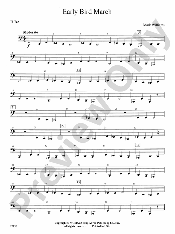 Early Bird March: Tuba: Tuba Part - Digital Sheet Music Download
