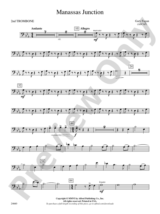 Manassas Junction: 2nd Trombone: 2nd Trombone Part - Digital Sheet Music Download