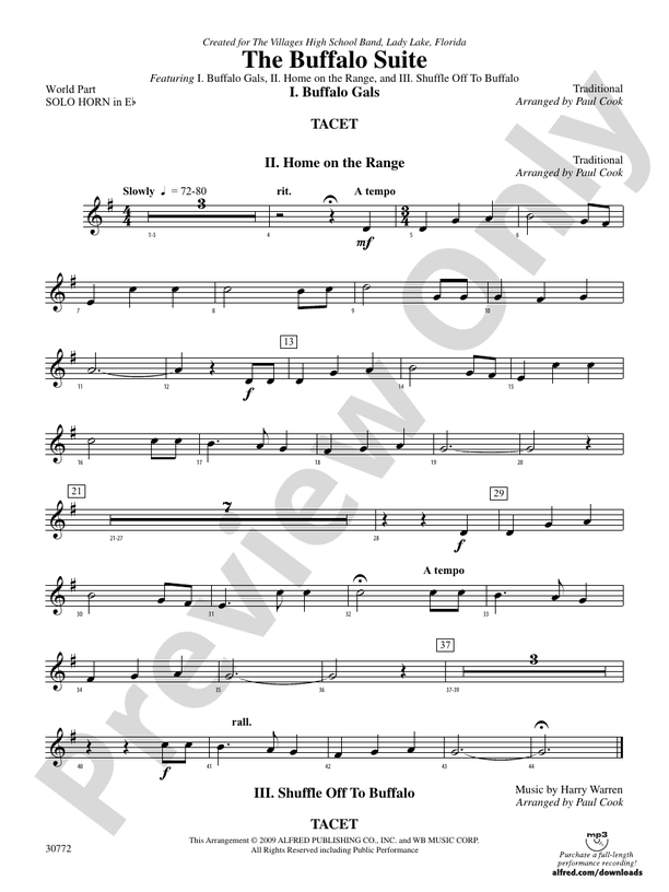 The Buffalo Suite: (wp) Solo Eb Horn: (wp) Solo Eb Horn World Part - Digital Sheet Music Download